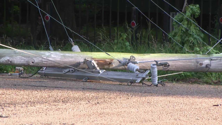 Woman arrested after crash takes down three utility poles and power lines