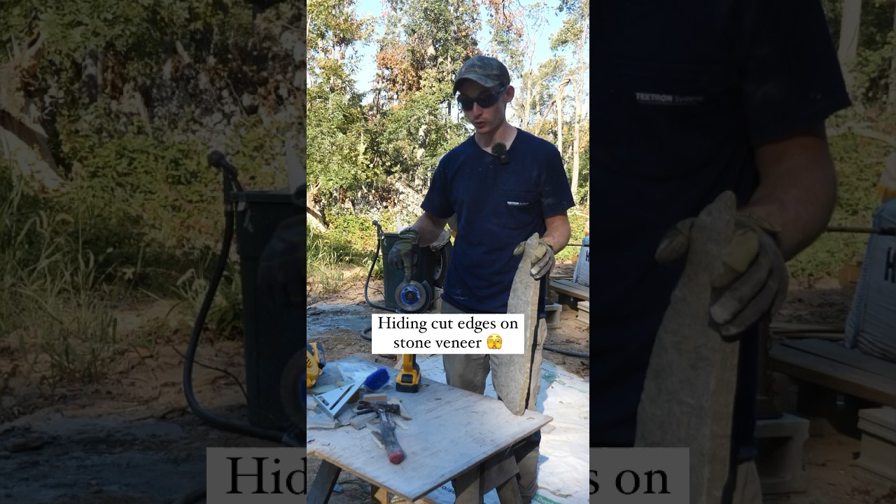 Cut natural stone edges for clean veneer installation