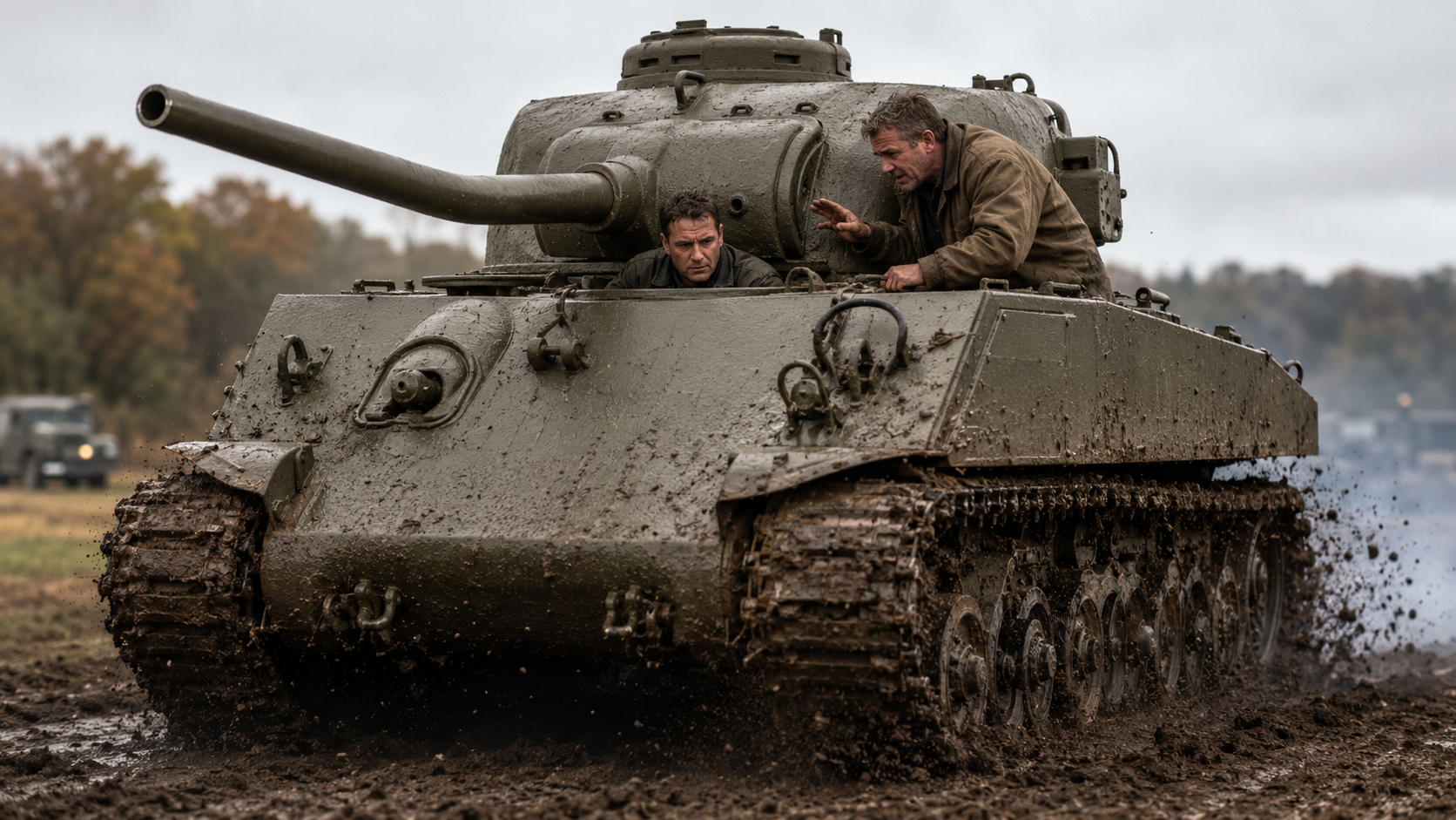 A stranger took the controls of our Sherman tank
