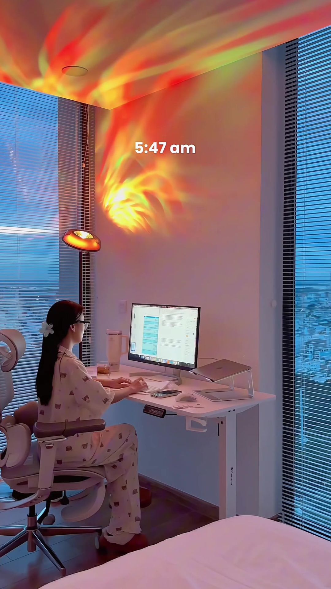 Cozy study vibes at 3:00 am with smart lighting