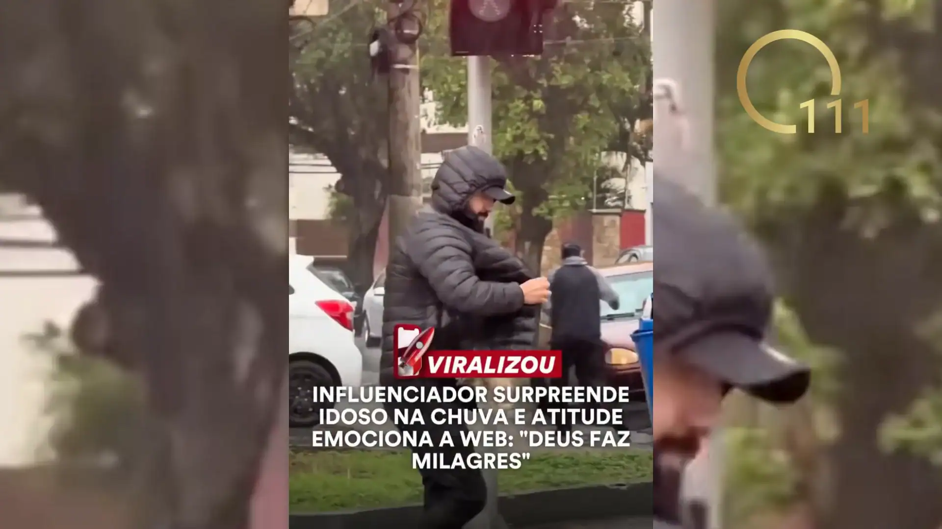 Influenciador surpreende idoso na chuva e atitude emociona a web: "Deus ...
