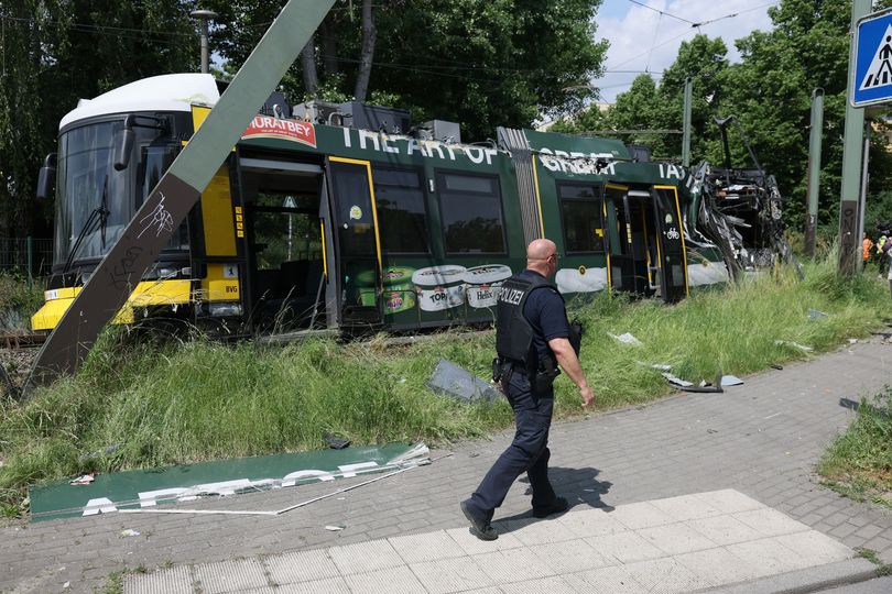 Berlin tram crash leaves 20 people injured with cars ripped open