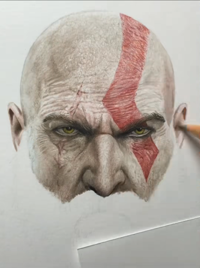 Timelapse drawing Kratos from God of War