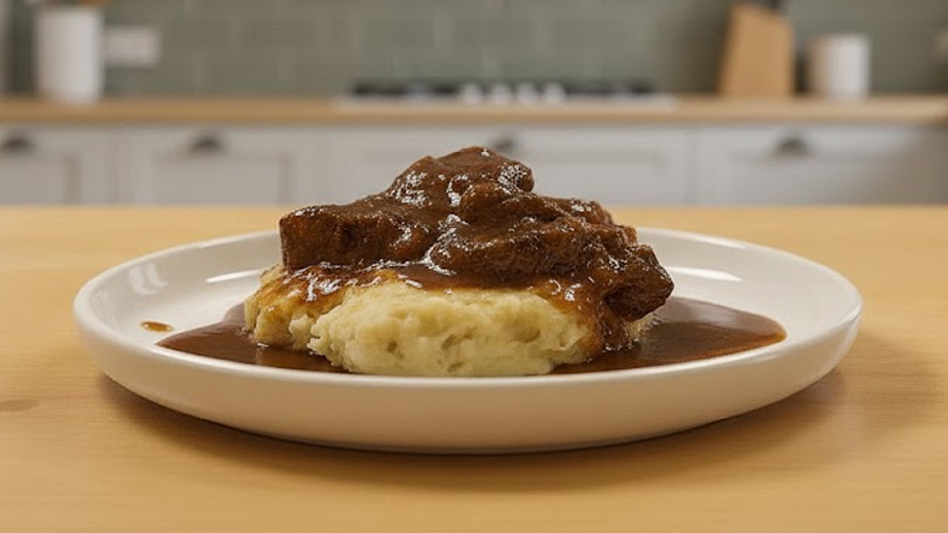 How to make beef tips and gravy over mashed potatoes