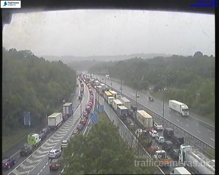 Overturned car on M25 causes major traffic on Tube strike day