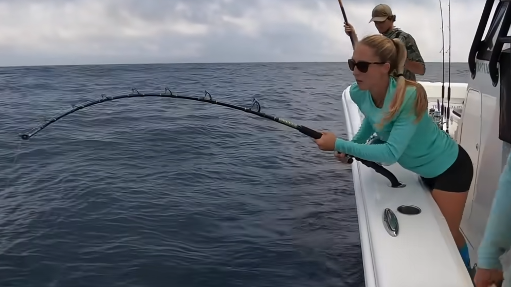 One woman vs a 100+ lb sea monster