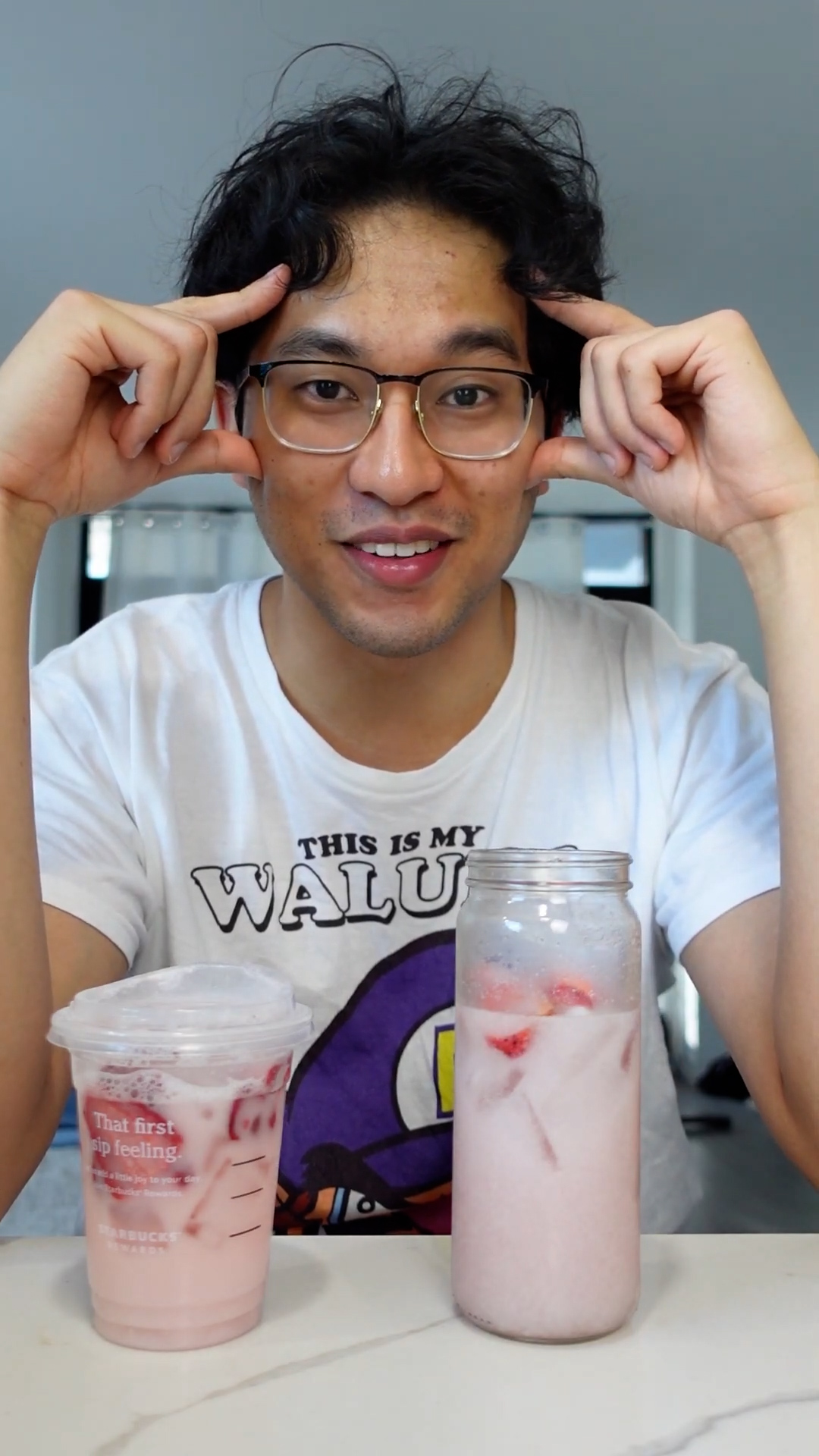 Making the viral pink drink at home with only four simple ingredients