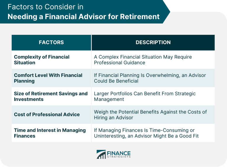What can be the role of a financial advisor in retirement planning?