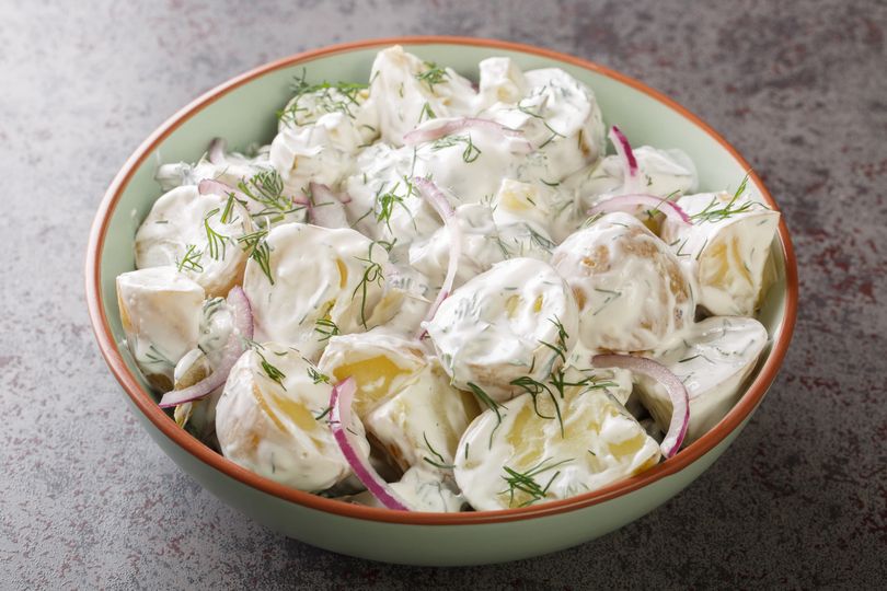 Cooked potatoes will stay firm even in a salad if you add one ...