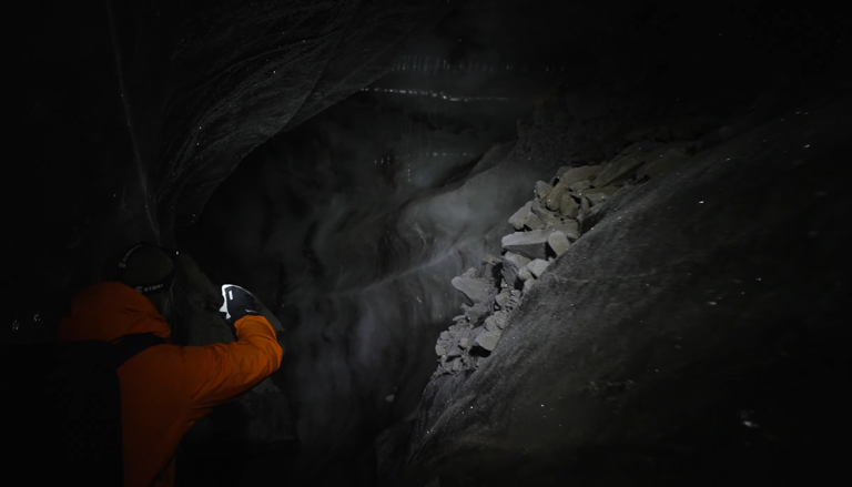 Extreme glacier adventure: Skiing and camping inside the ice