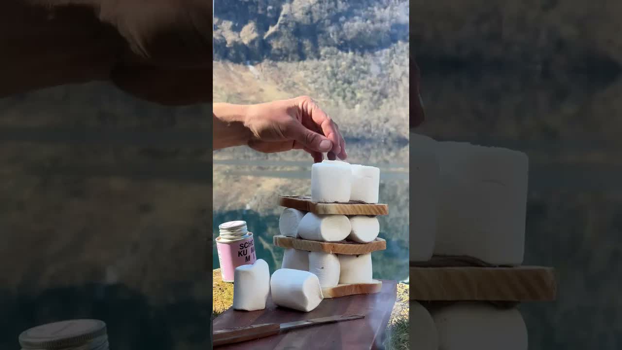 Tower made from marshmallows and chocolate: Can you resist it?