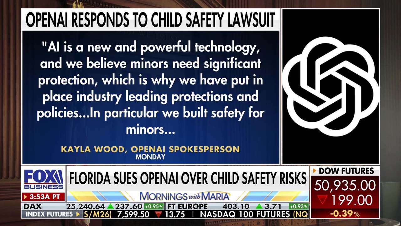Florida sues OpenAI over child safety risks, citing internal warnings