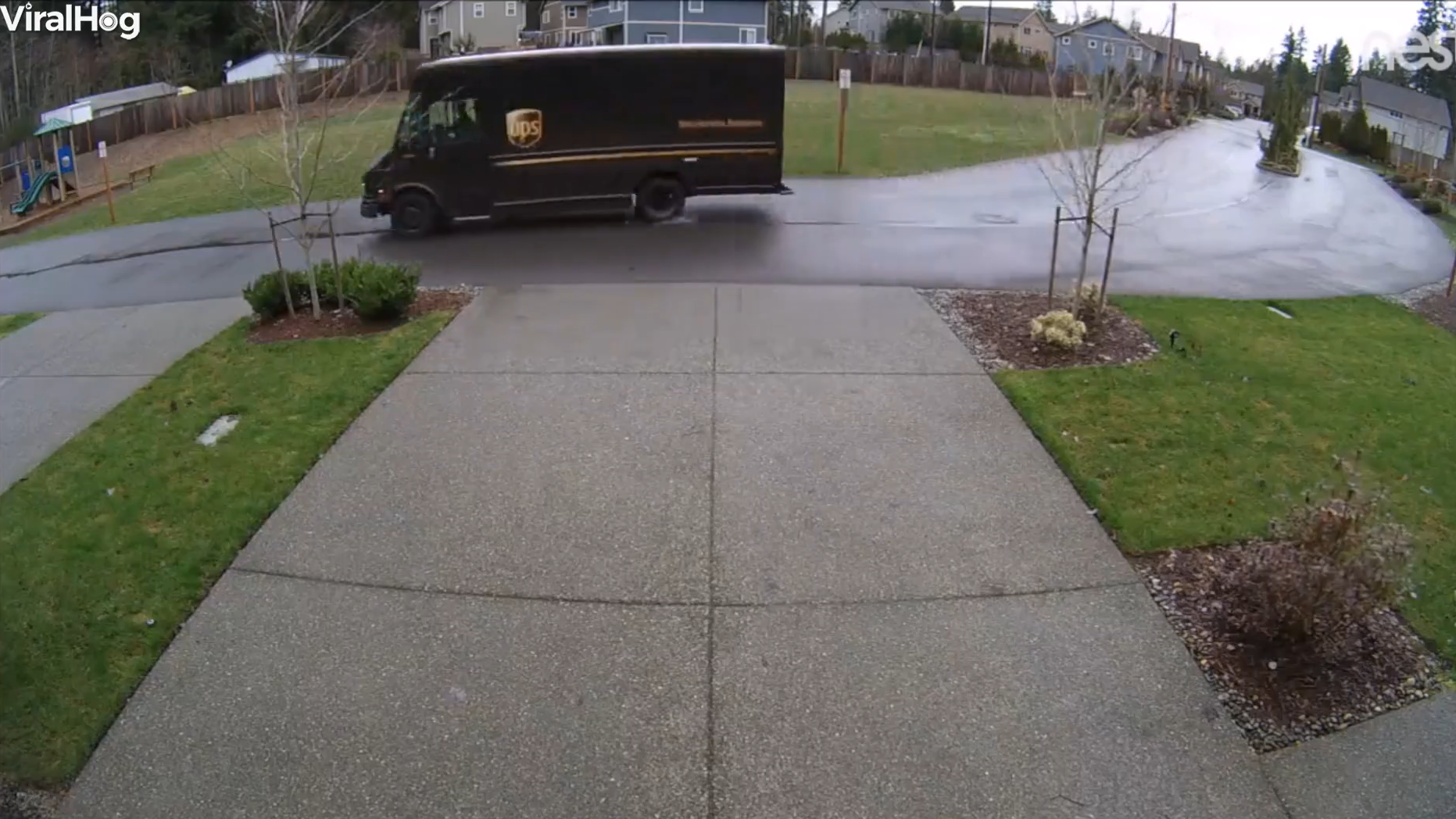 Package thief receives instant dose of karma