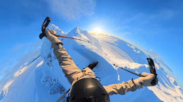 Extreme glacier adventure: Skiing and camping inside the ice