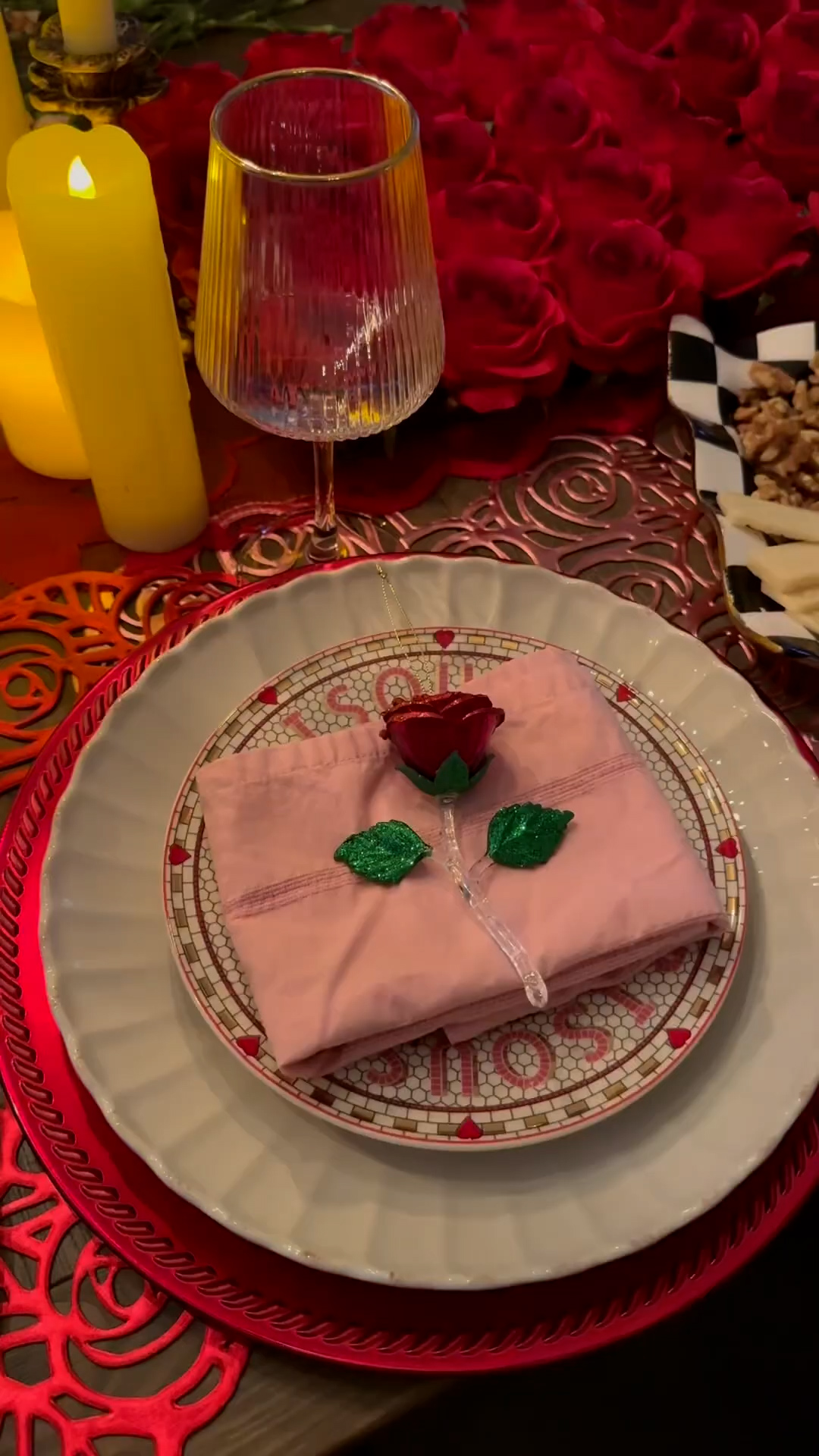 Celebrating romantic Valentine's evening with thoughtful surprises