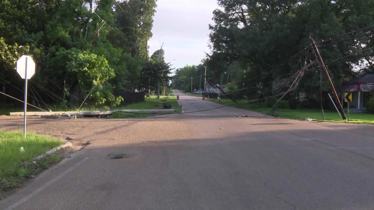 Woman arrested after crash takes down three utility poles and power lines