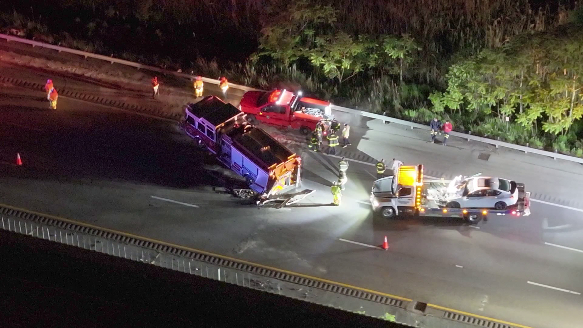 Fire truck responding to crash involving Mass. State Police cruiser ...