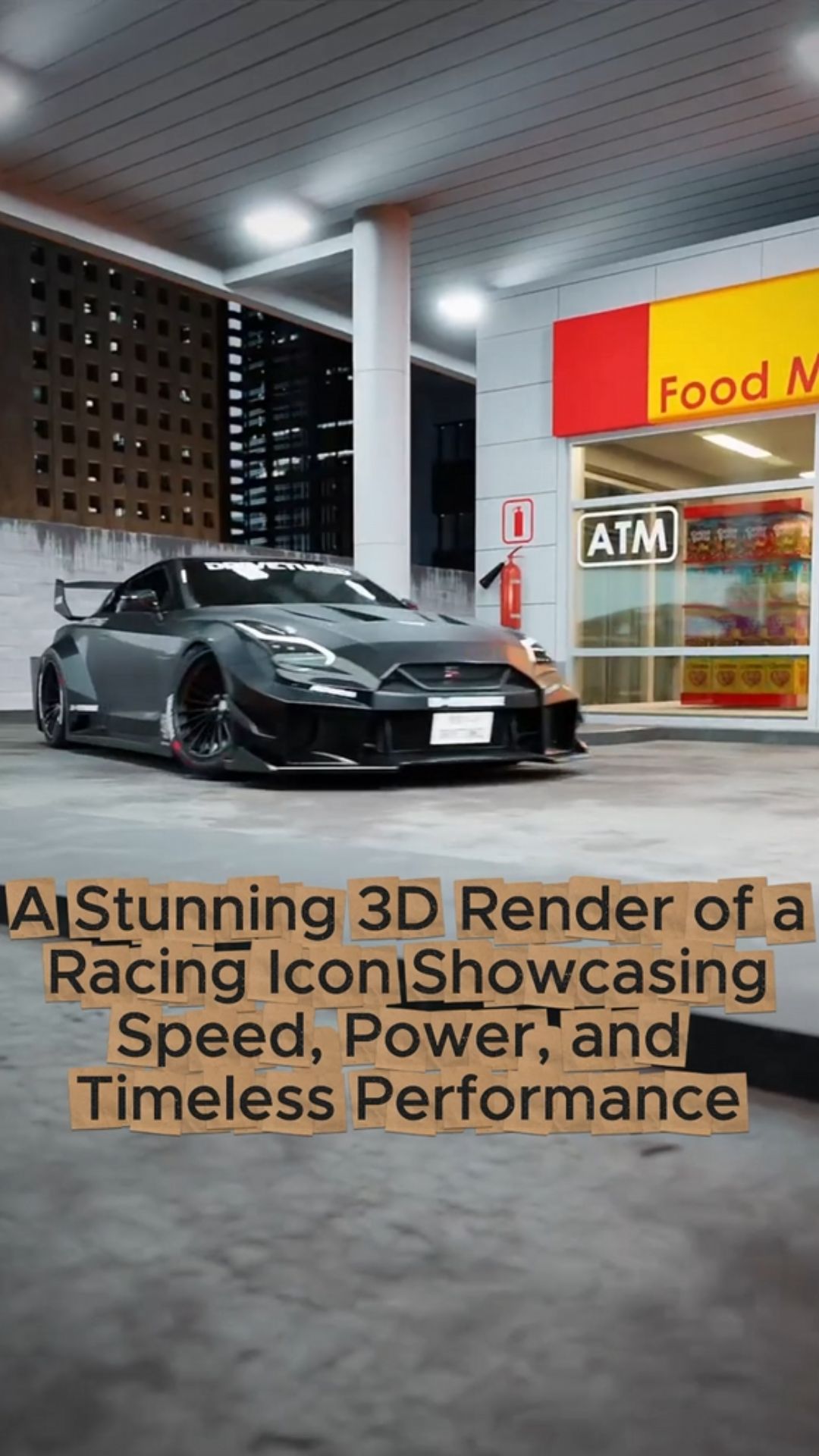 A stunning 3D render of a racing icon showcasing speed, power, and ...