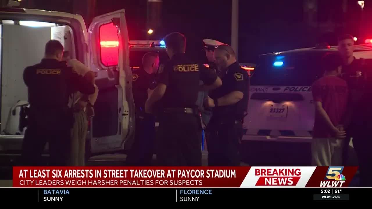 Police bust street takeover at Paycor Stadium, arrest 6