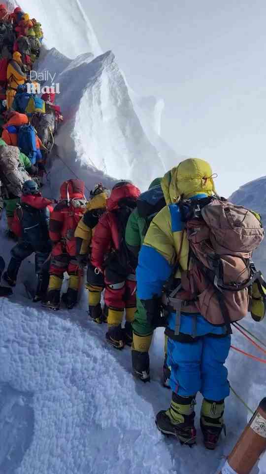 Climbers caught in traffic jam near Mount Everest summit