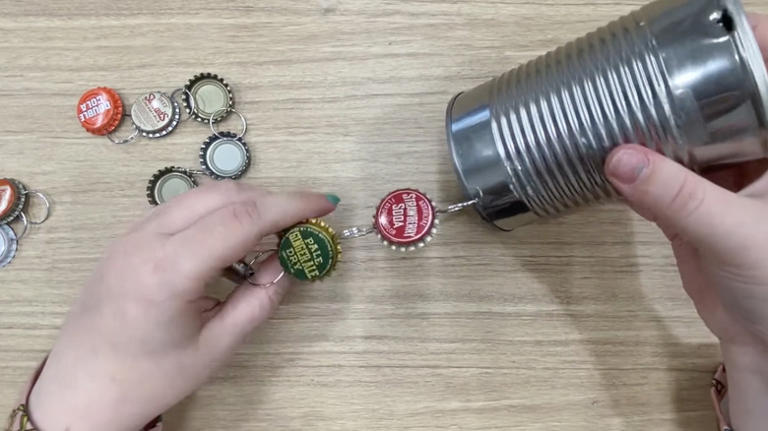 Reuse caps from glass bottles to DIY charming outdoor decor you'll love