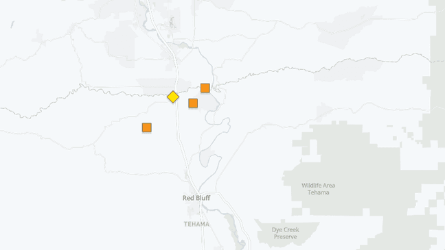 Nearly 4,000 PG&E customers without power along Shasta-Tehama County lines
