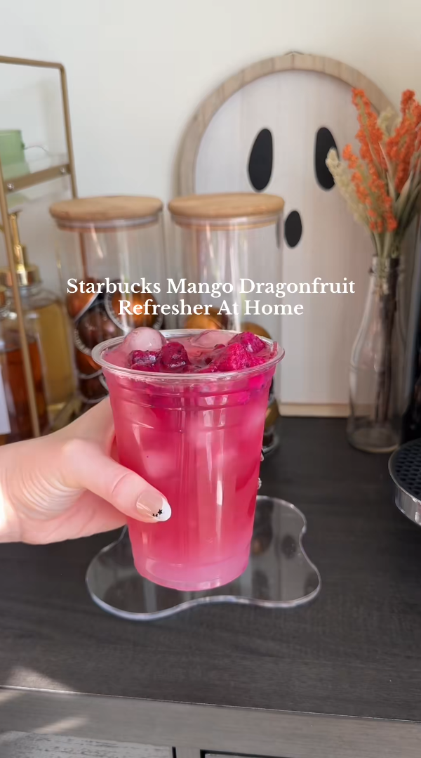 Mango dragonfruit refresher at home