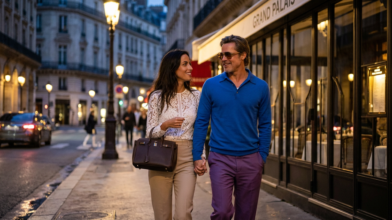 Brad Pitt and Ines De Ramon enjoy an evening in Paris as speculation ...