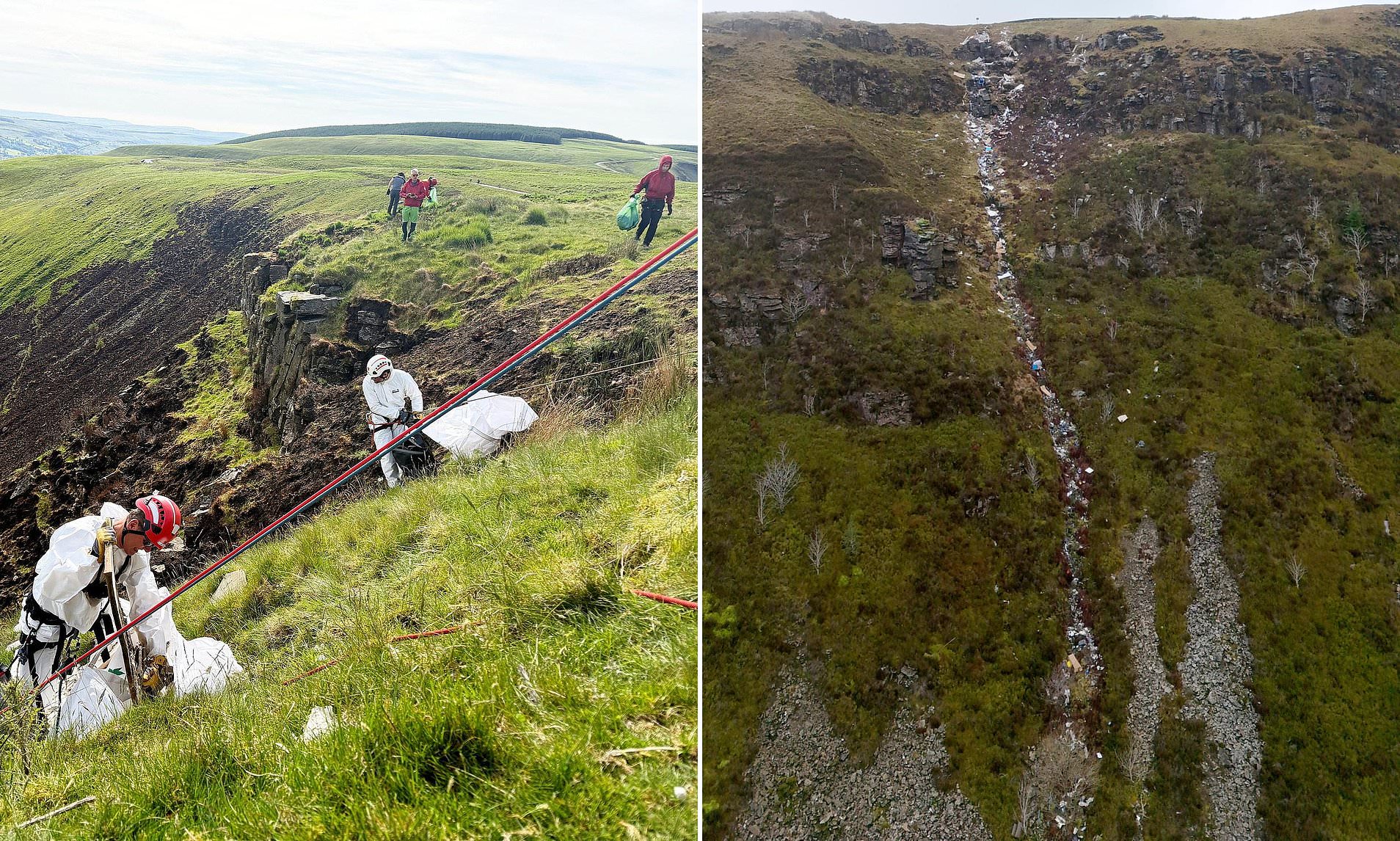 Volunteers finally clear flytippers' 'river of rubbish' left on Welsh ...