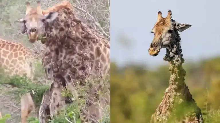 Vídeo revela jirafa cubierta de protuberancias debido a papilomavirus aviar