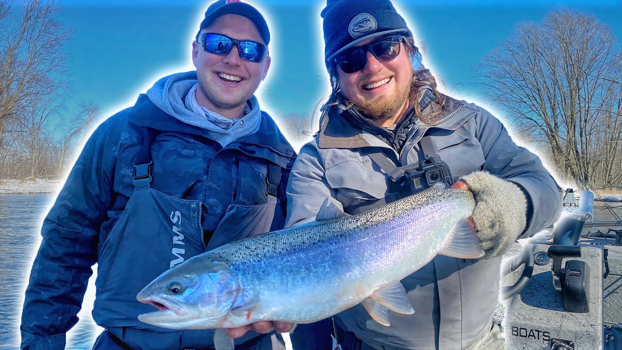 Steelhead fishing freezing temperatures! (Michigan Steel Ep. #2)