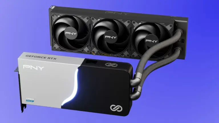 PNY RTX 5090 featuring modular LYNK+ AIO connect system spotted at Computex