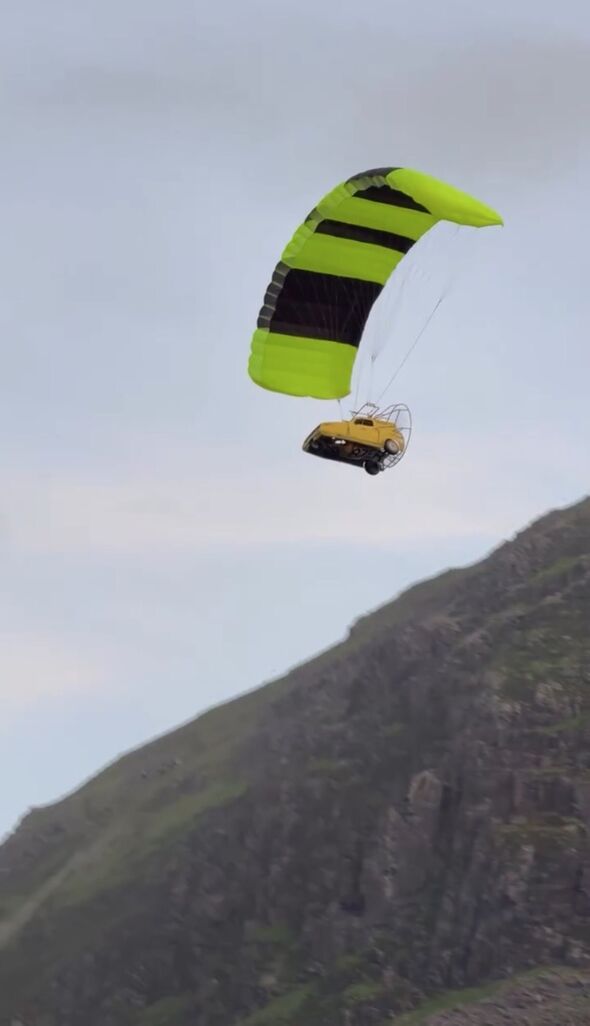 Moment iconic Only Fools and Horses Trotter van spotted flying over ...