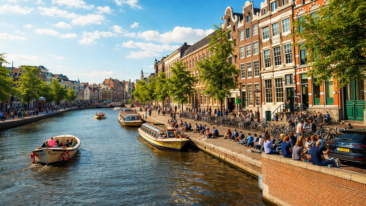 What Amsterdam’s busy canal streets look like