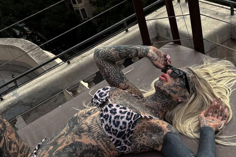Most tattooed woman flies across the world for highly illegal body ...