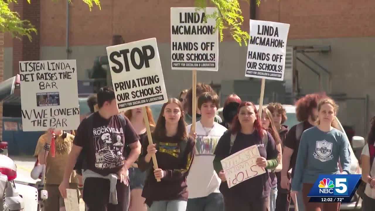 Secretary of Ed. Linda McMahon visits Vermont; protesters decry efforts ...