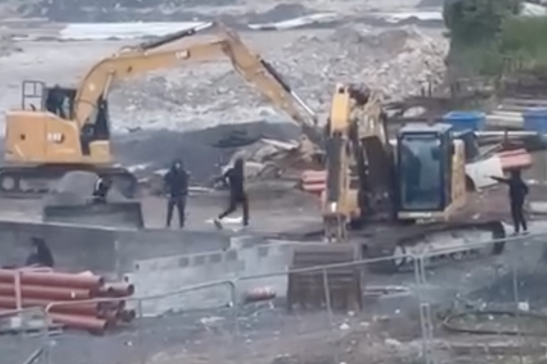 Watch: Gang of youths break into Cork building site and start machinery
