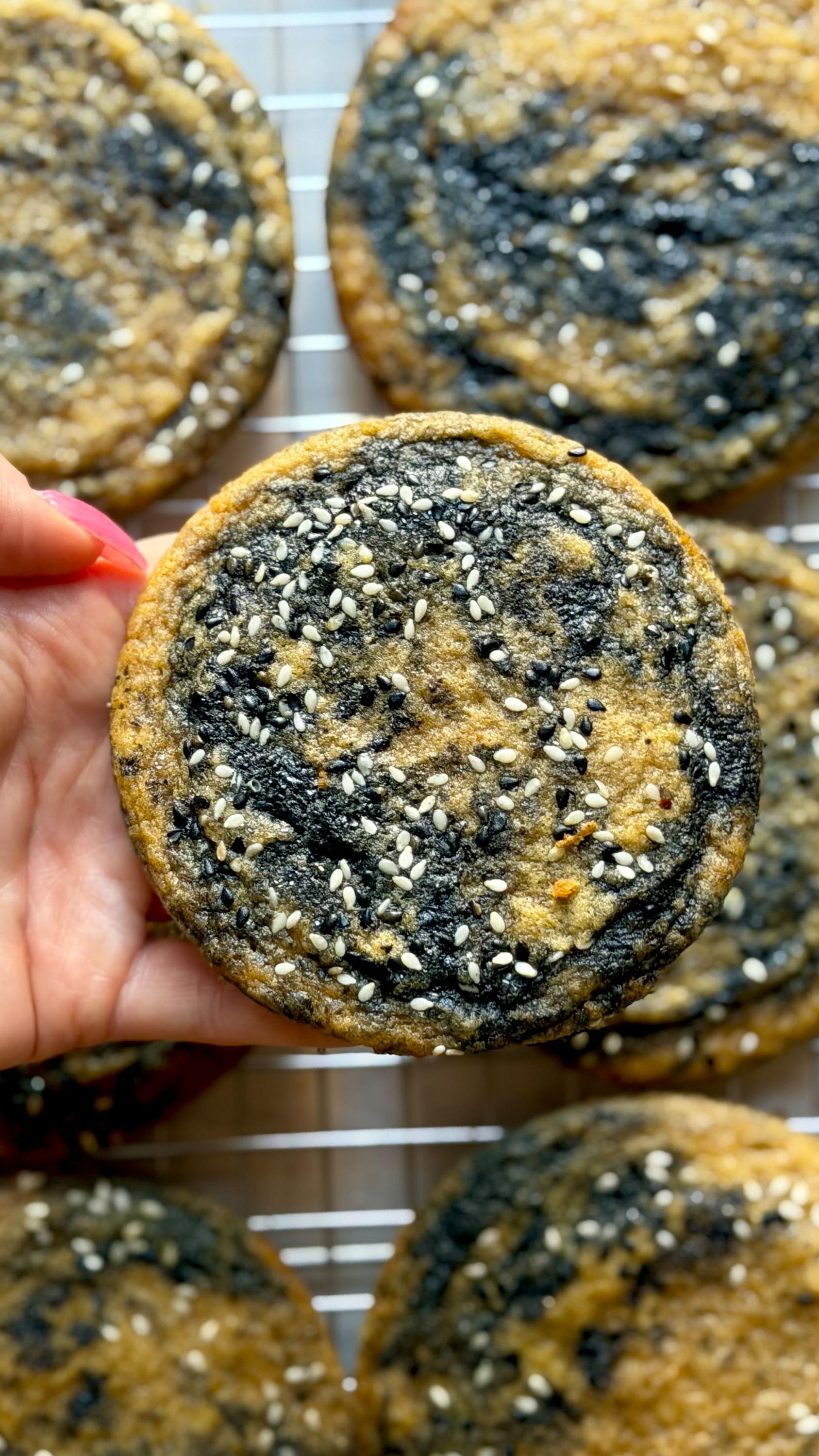 Sumo and black sesame cookies