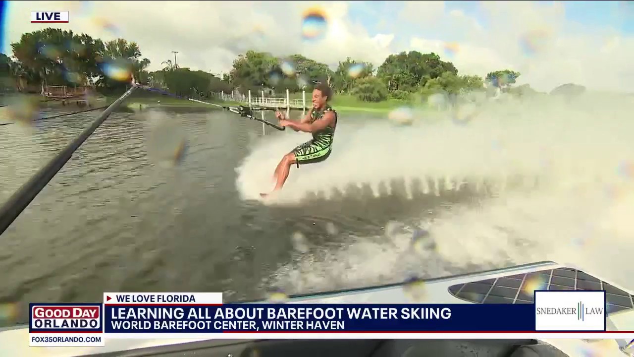 Learning about barefoot water skiing