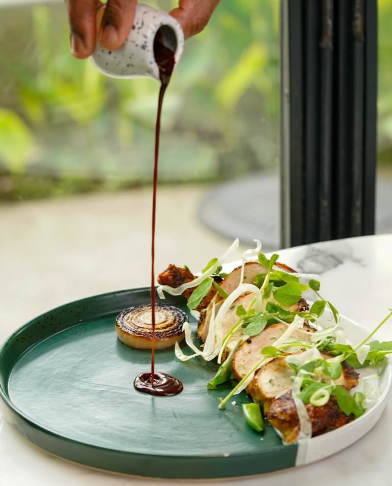 The artistry behind plating food at a restaurant