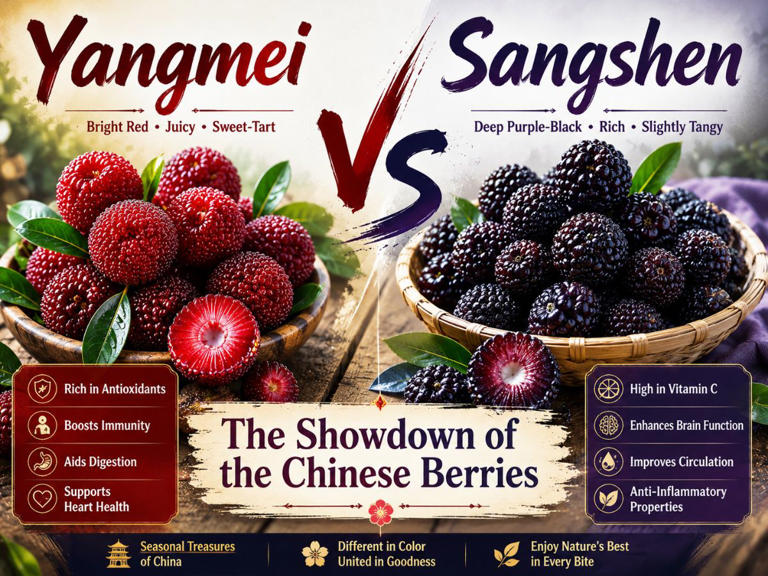 Yangmei (Chinese bayberry) vs Sangshen (Chinese mulberry): Which ...