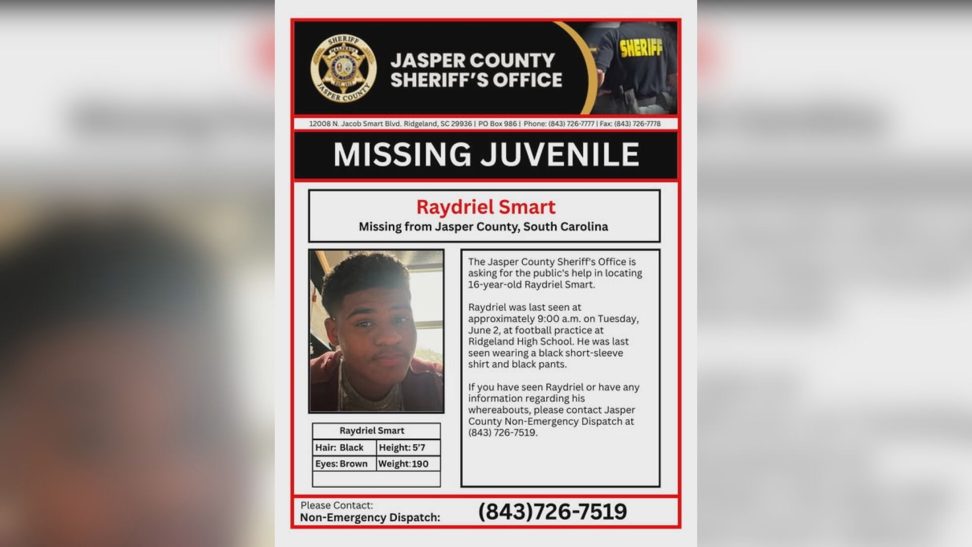 Jasper County Sheriff’s Office says teen is missing, last seen at ...