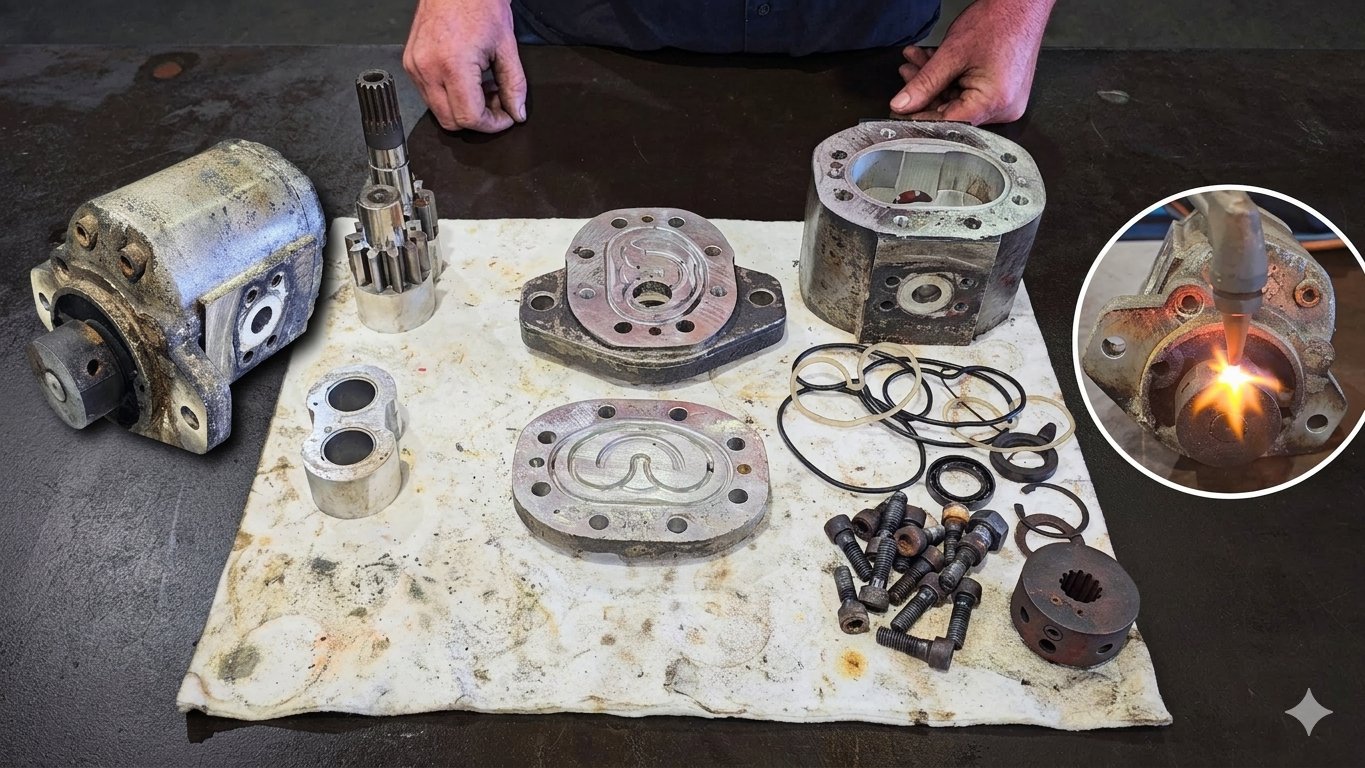 Franna crane hydraulic pump rebuild