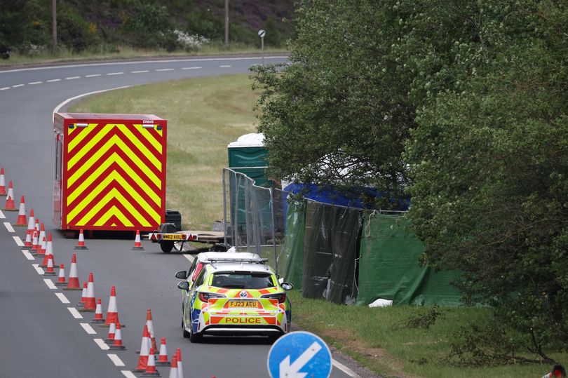 Police still at scene A617 human remains find 10 days after discovery