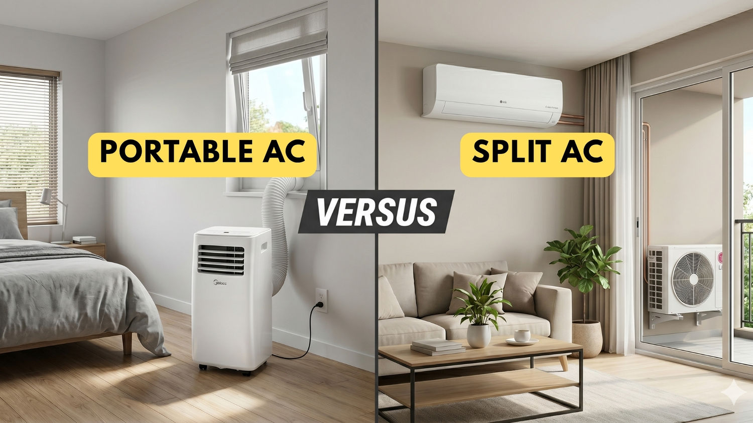 Portable AC vs 1 ton split AC: What to know before you buy