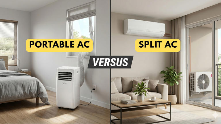Portable AC vs 1 ton split AC: What to know before you buy