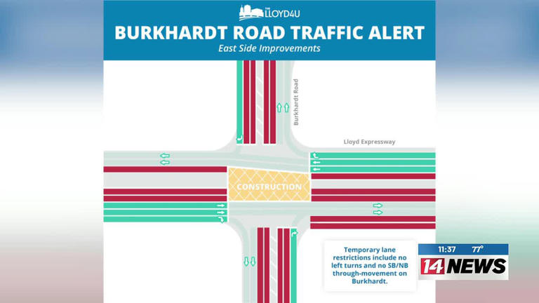 Road work to restrict traffic at Lloyd Expressway and Burkhardt Rd ...