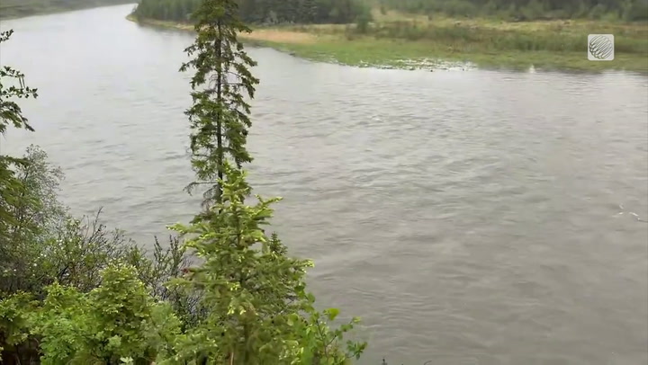 High river levels, rain in Red Deer, Alberta