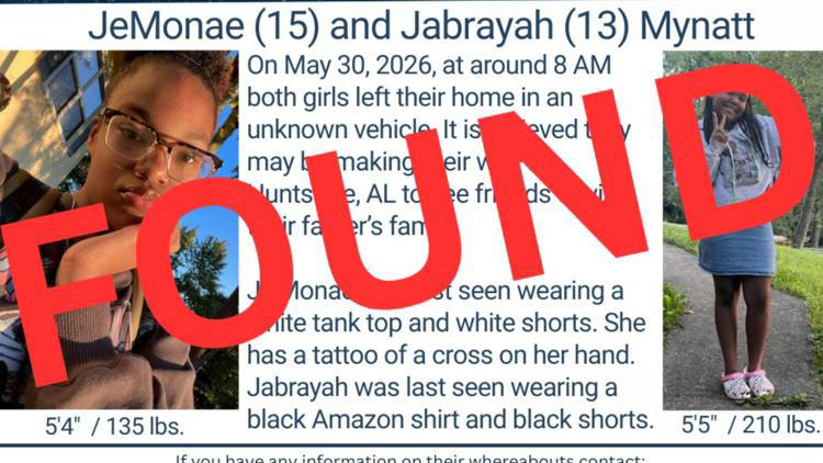 Two missing teens found safe after search in Huntsville area