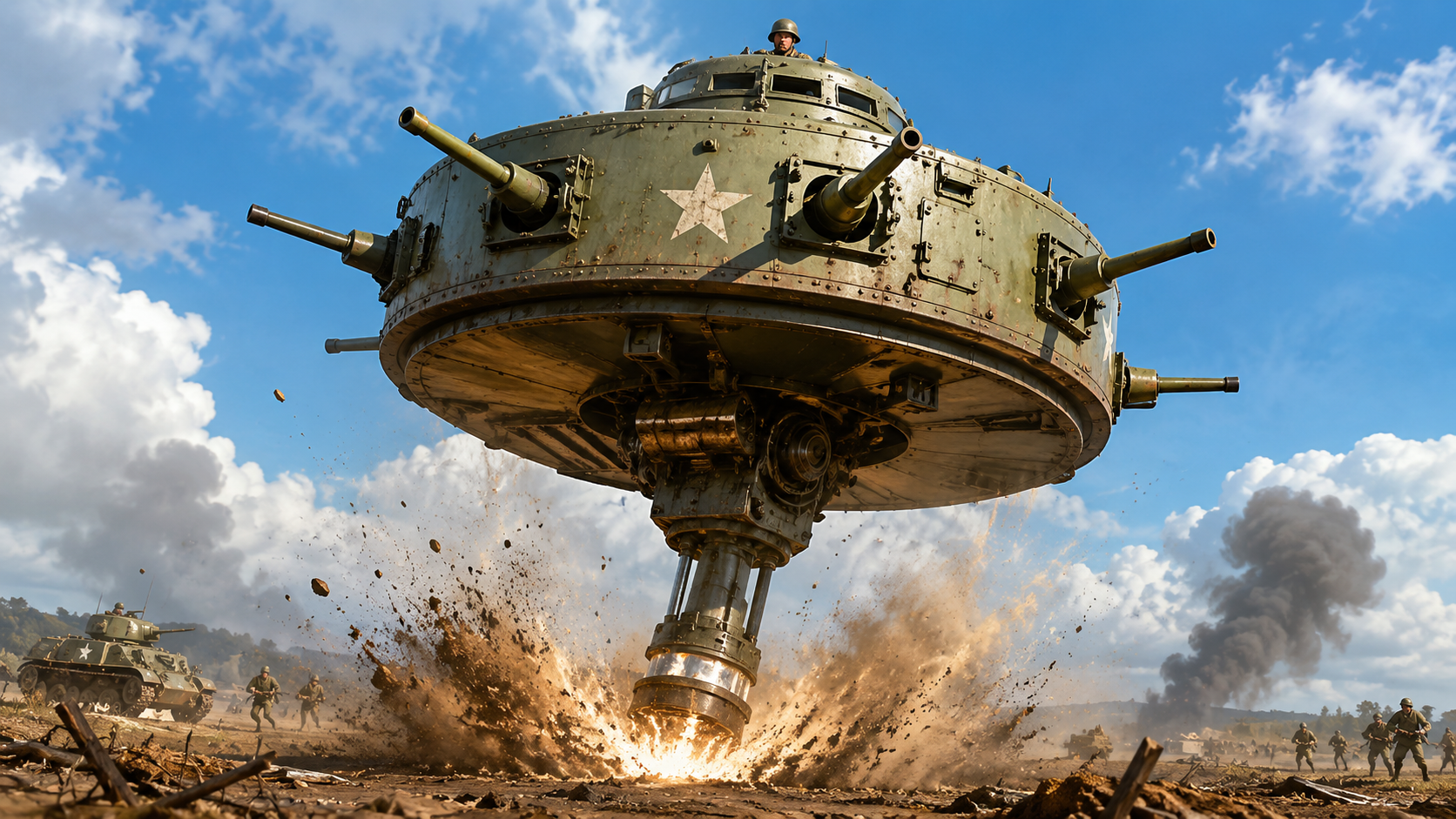 This tank hops on one leg - the floating pillbox that should never exist